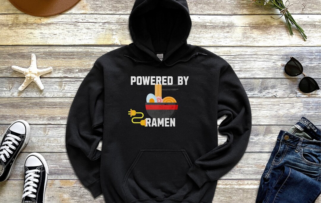Powered by Ramen Graphic Hoodie - Foodie Gift - Etsy
