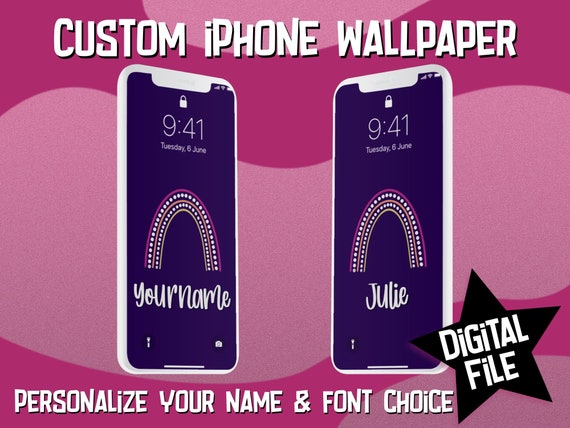 Custom Name Iphone Wallpaper Custom Rainbow Aesthetic - Etsy