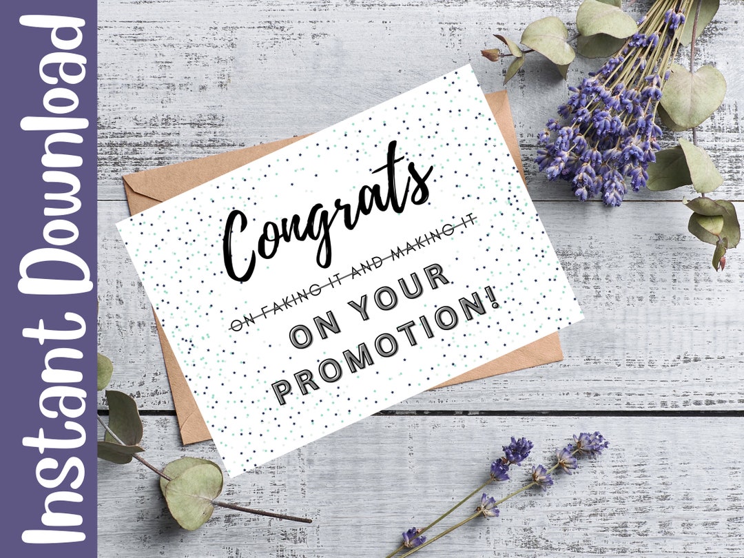Funny Congratulations Card congrats on Your Promotion - Etsy