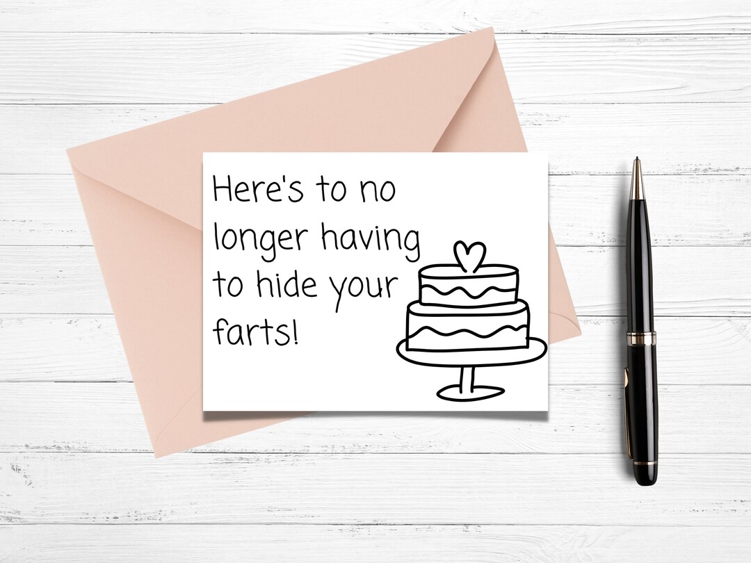 Funny Wedding Card: No More Hiding Farts (digital Download) - Etsy