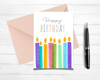 Printable Birthday Card, Happy Birthday Card, Digital Download ...