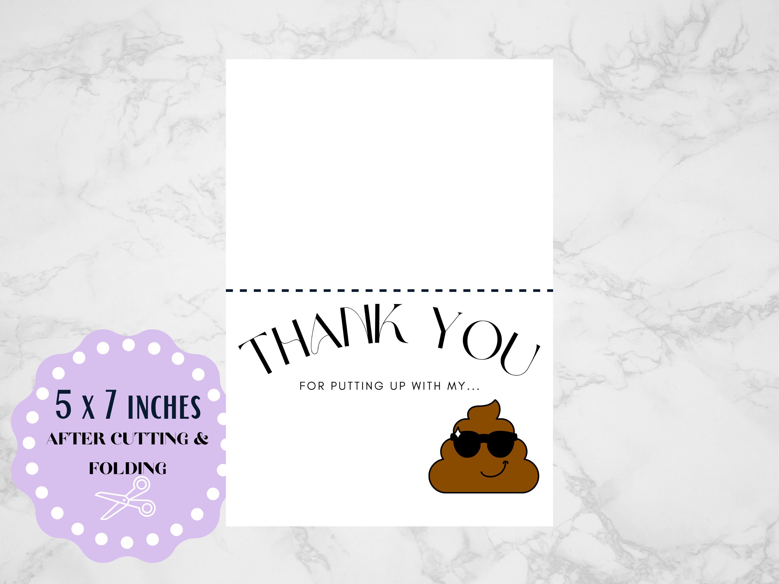 Funny Thank You Card Digital, Thank You for Putting up With My Sht ...