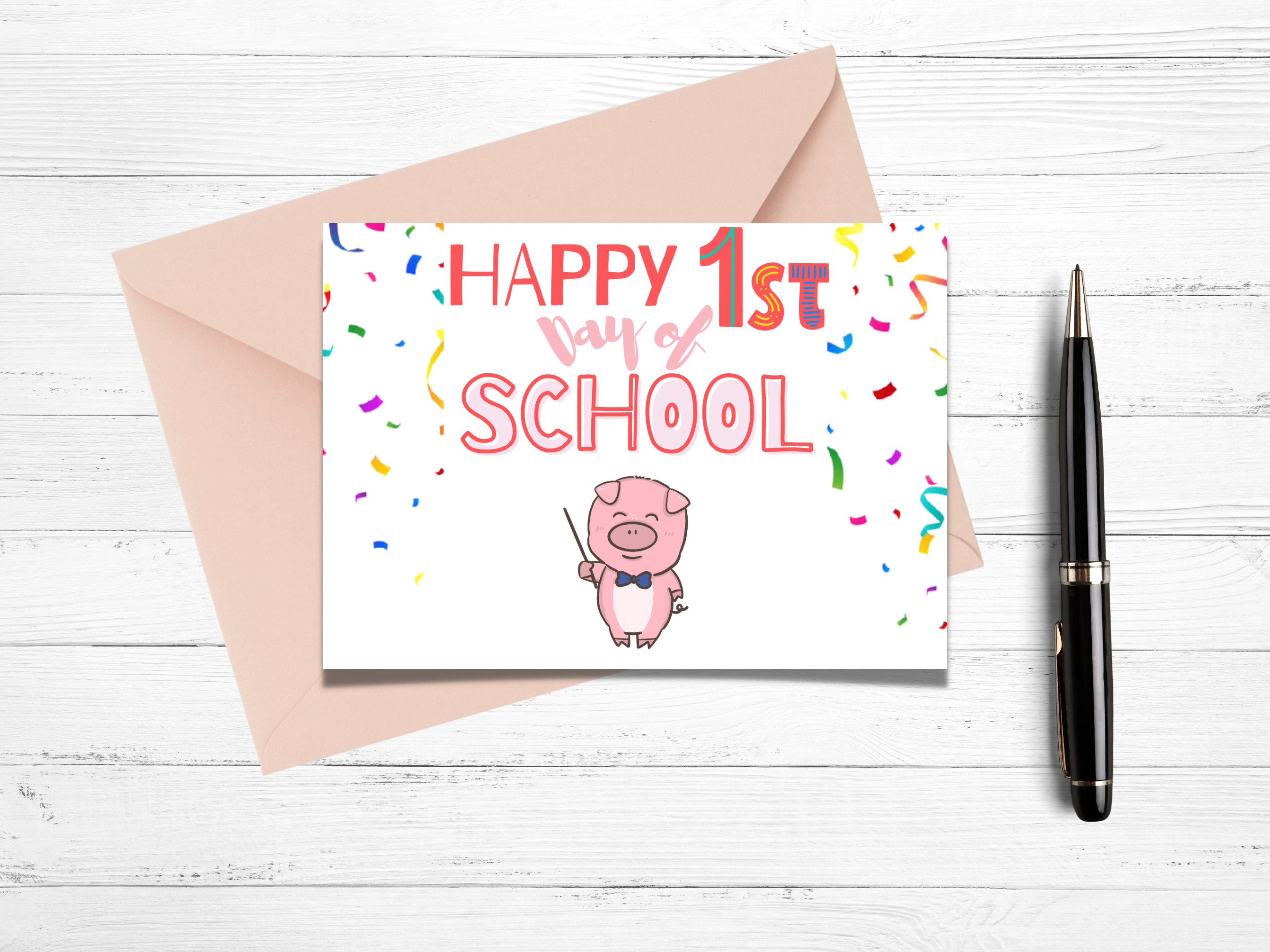 Happy First Day of School, First Day of School Card, Greeting Card ...