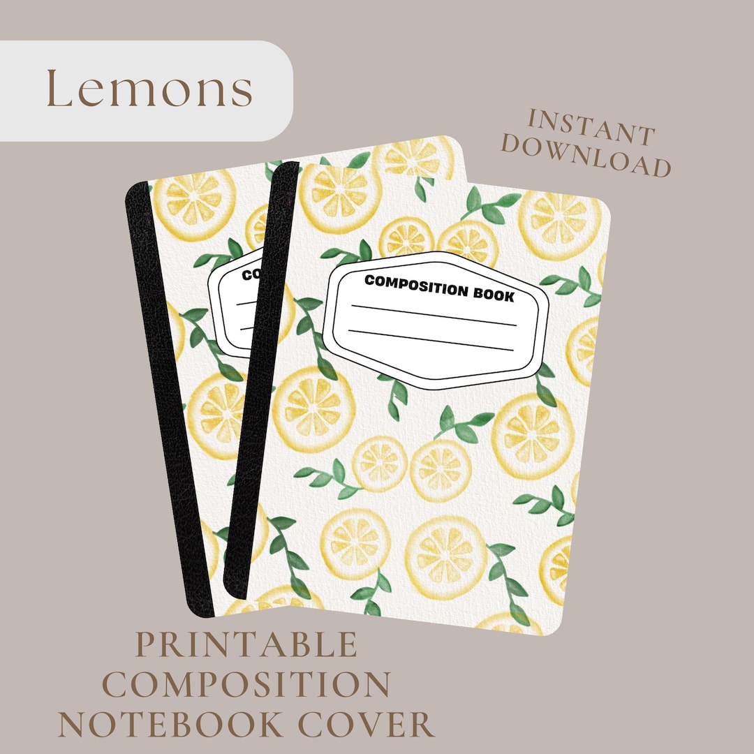 Printable Composition Notebook Cover - Digital Download | Instant ...