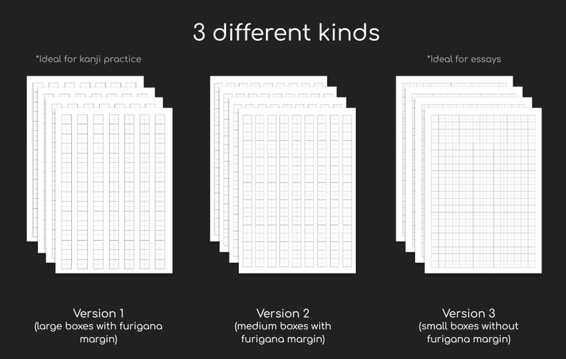 Genko Yoshi Writing Guide Paper for Japanese. Kanji Practice Paper ...