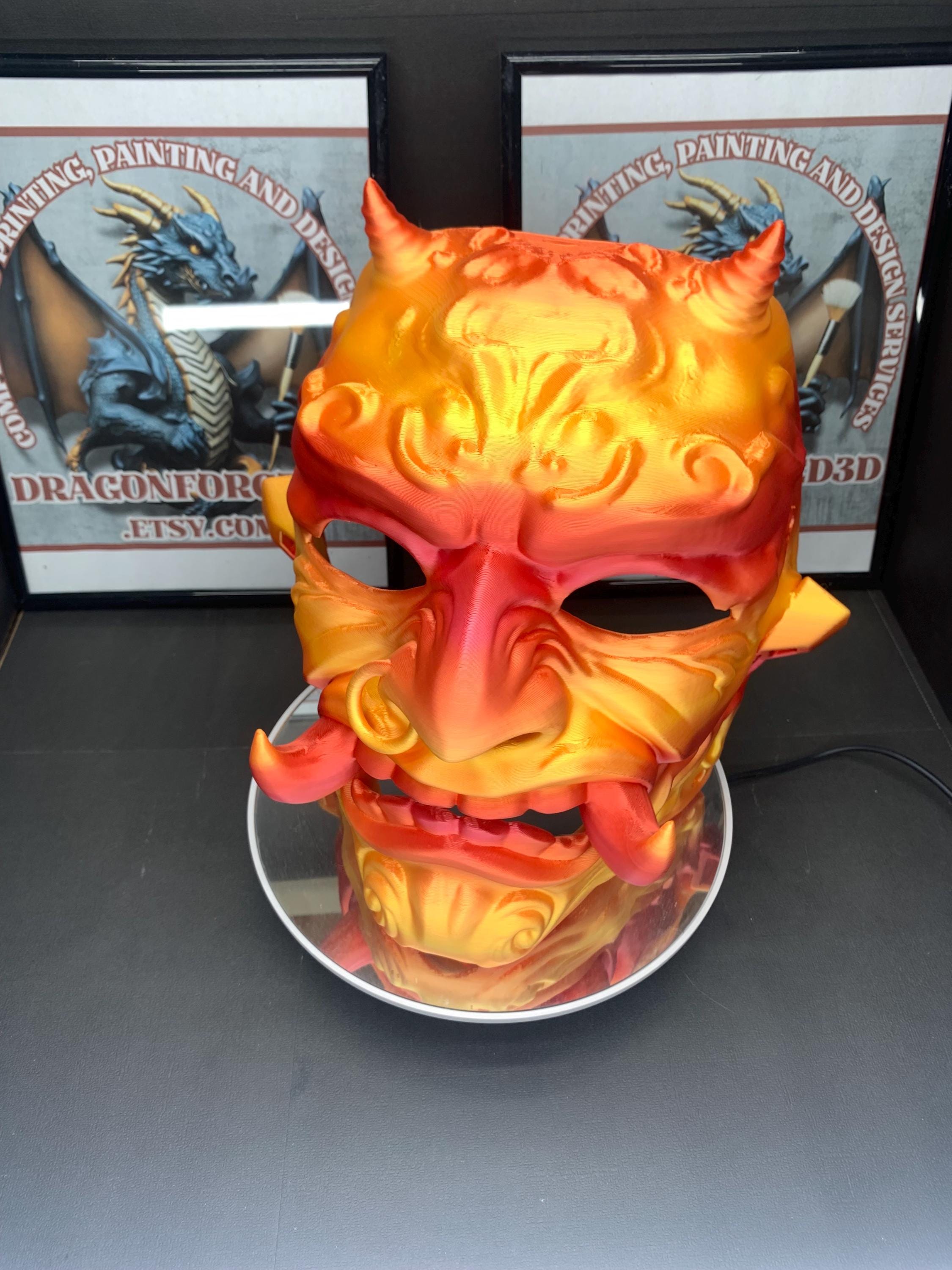 3D Printed Japanese Samurai Oni Mask Cosplay or Wall Art. - Etsy