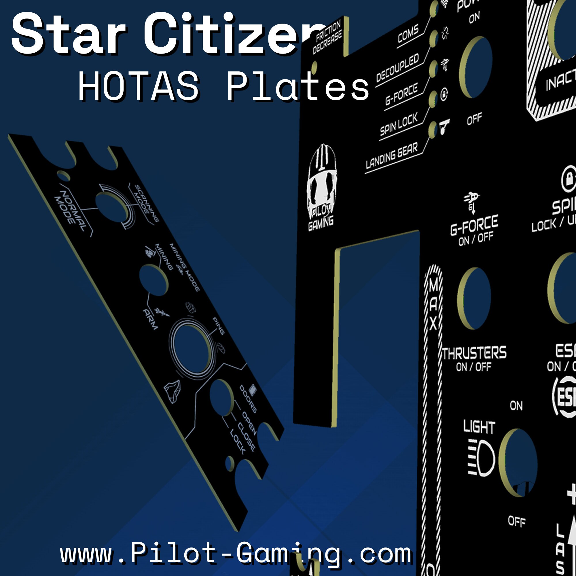 Hotas Plates for Thrustmaster Warthog - Star Citizen Game - Etsy