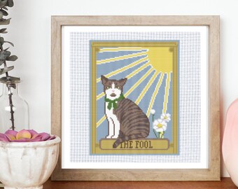 The Fool Tarot Card Cross Stitch - Etsy