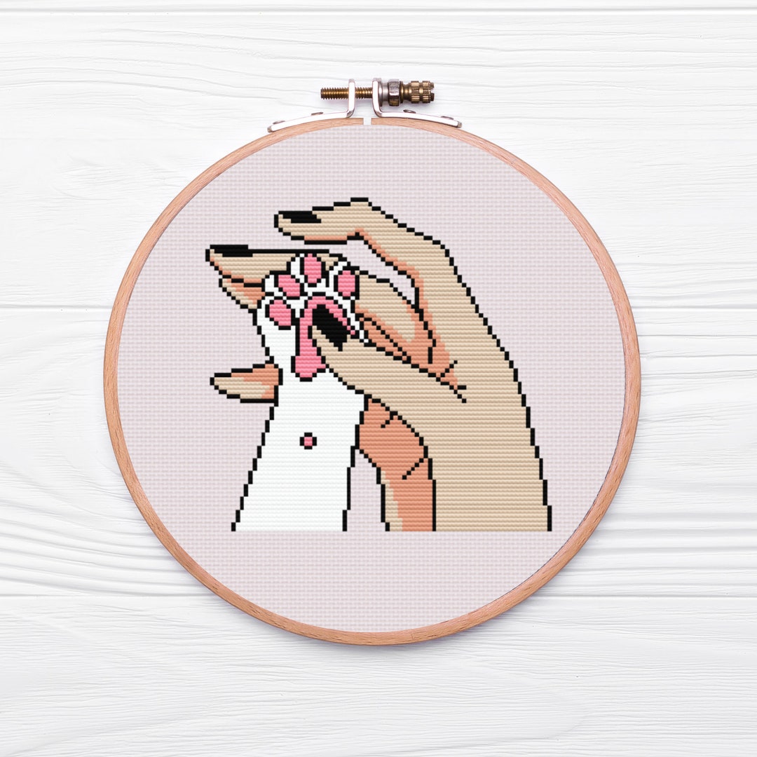 Hand Holding Cat Paw Cross Stitch Pattern, Toebeans PDF Pattern, Cross ...