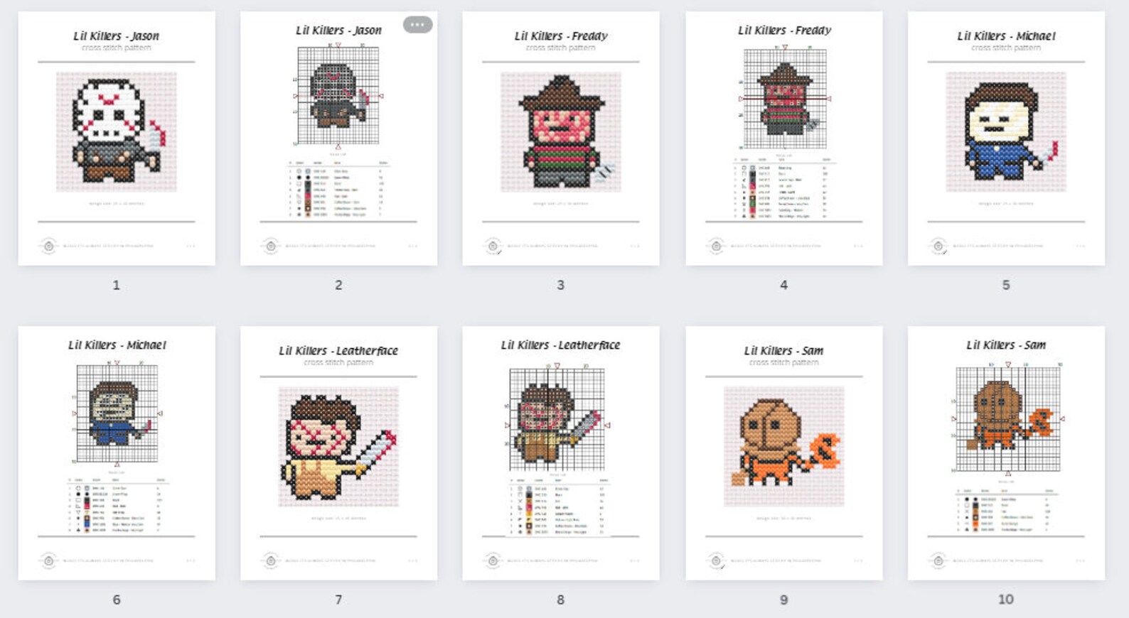 Halloween Movie Killers Cross Stitch Pattern PDF Download - Etsy