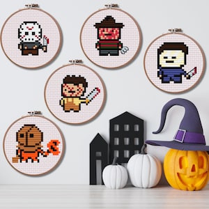 Halloween Movie Killers Cross Stitch Pattern PDF Download Jason ...
