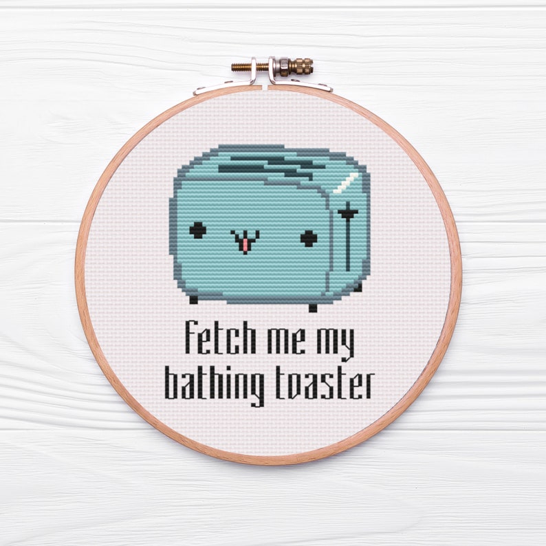 Fetch Me My Bathing Toaster Cross Stitch Pattern PDF - Etsy
