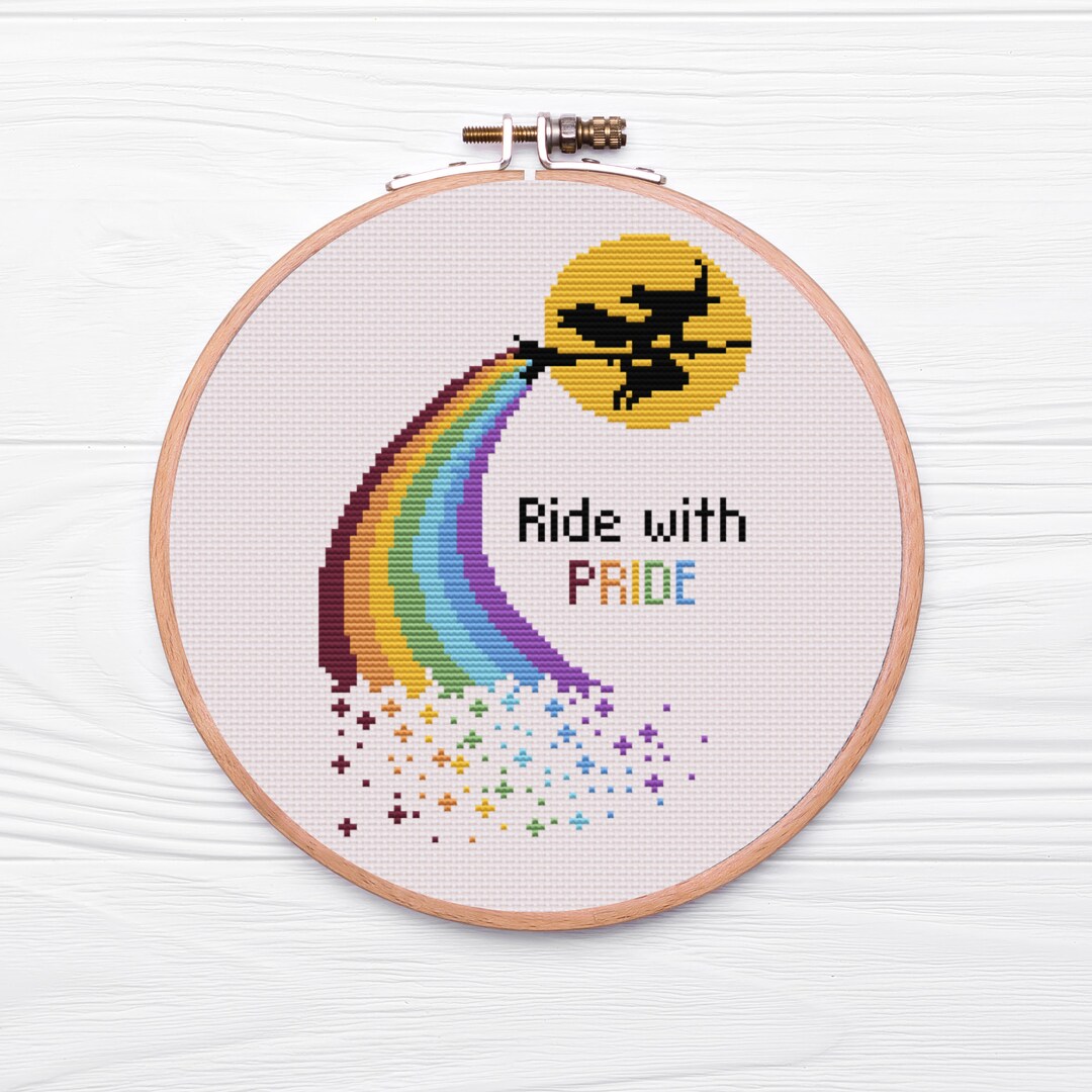 Ride With Pride Witch Cross Stitch Pattern PDF Download - Etsy