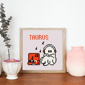 Taurus Zodiac Ghost Cross Stitch Pattern - PDF Download - Etsy