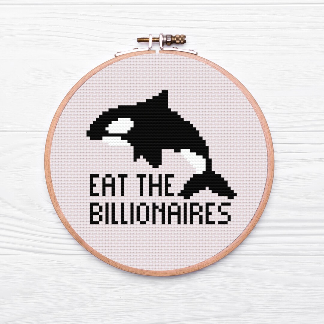 Eat the Rich Cross Stitch Pattern, DIY PDF Download, Political Satire ...