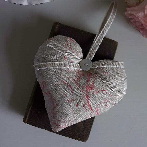 Fabric Hanging Heart - Etsy UK