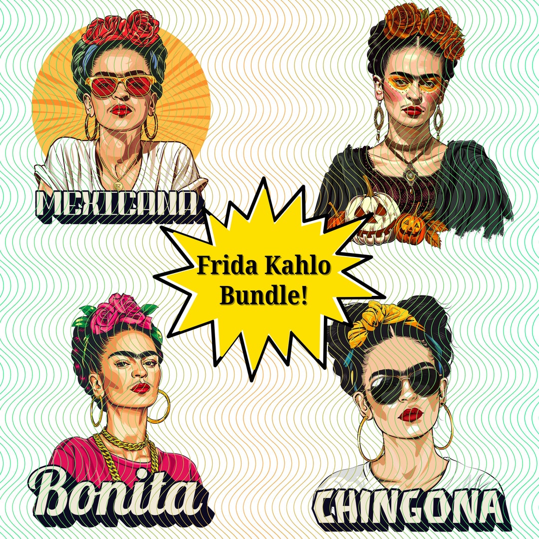 Frida Kahlo Bundle 4 Pack Clipart PNG Sublimation File High Quality ...