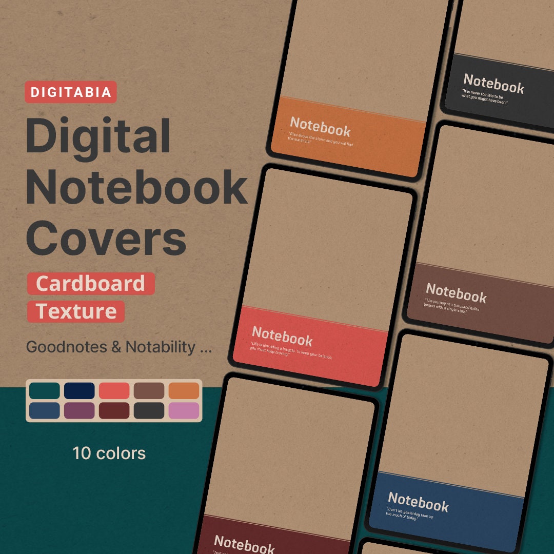 10 Cardboard Texture Digital Notebook Covers Goodnotes Covers ...