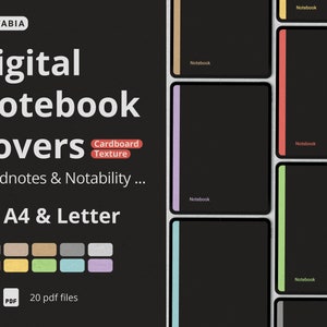 10 Dark Cardboard Texture Digital Notebook Covers Goodnotes Covers ...