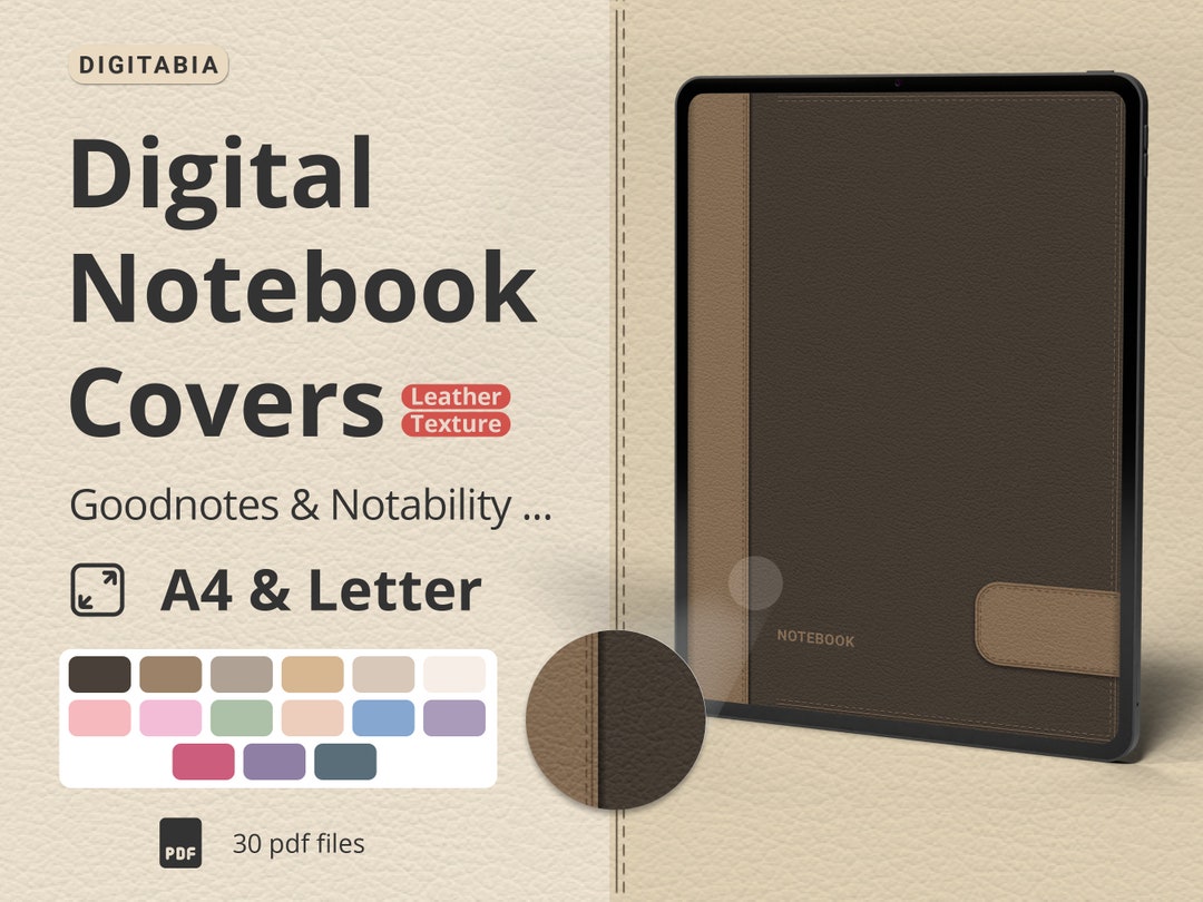 Leather Texture Digital Notebook Covers Goodnotes Covers Notability ...
