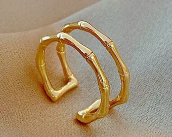 Bamboo Solid Gold Ring - Etsy
