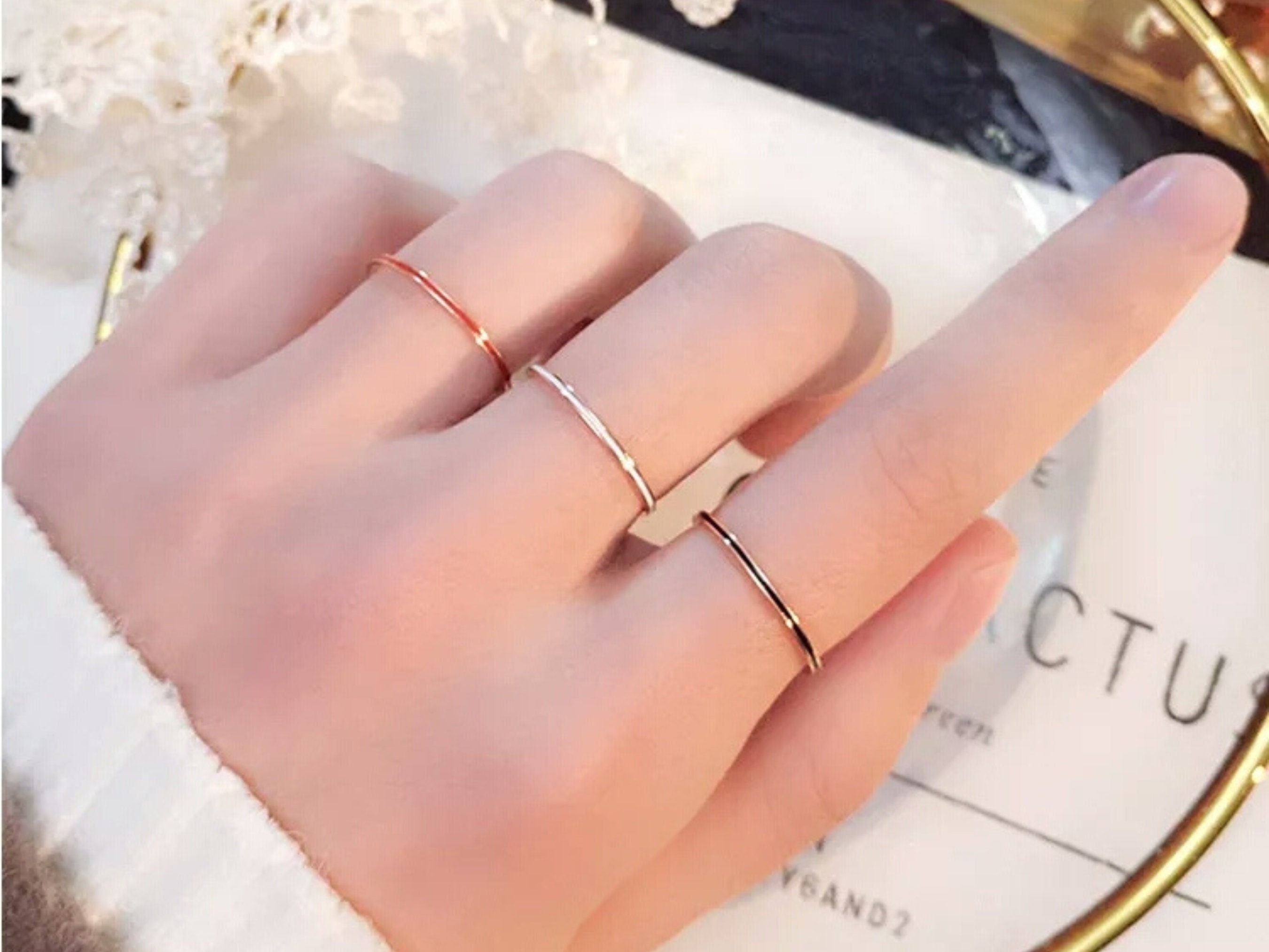 Gold Korean Couple Rings