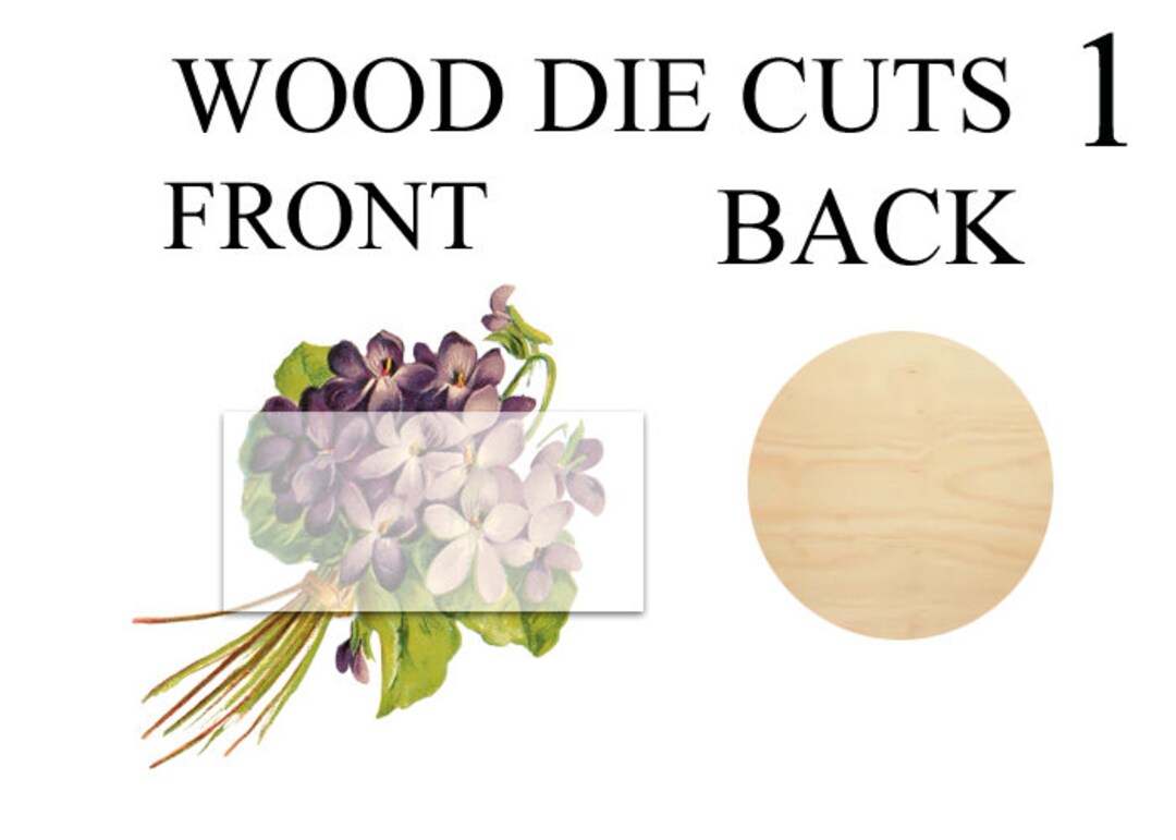 Wood Die Cuts Sign Print on Wood Victorian Vintage Violet Flower ...