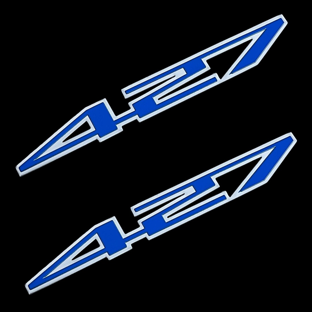 2 Fender Console Dash Badge Engine Cover Aluminum Emblems 427 Ci Motor ...