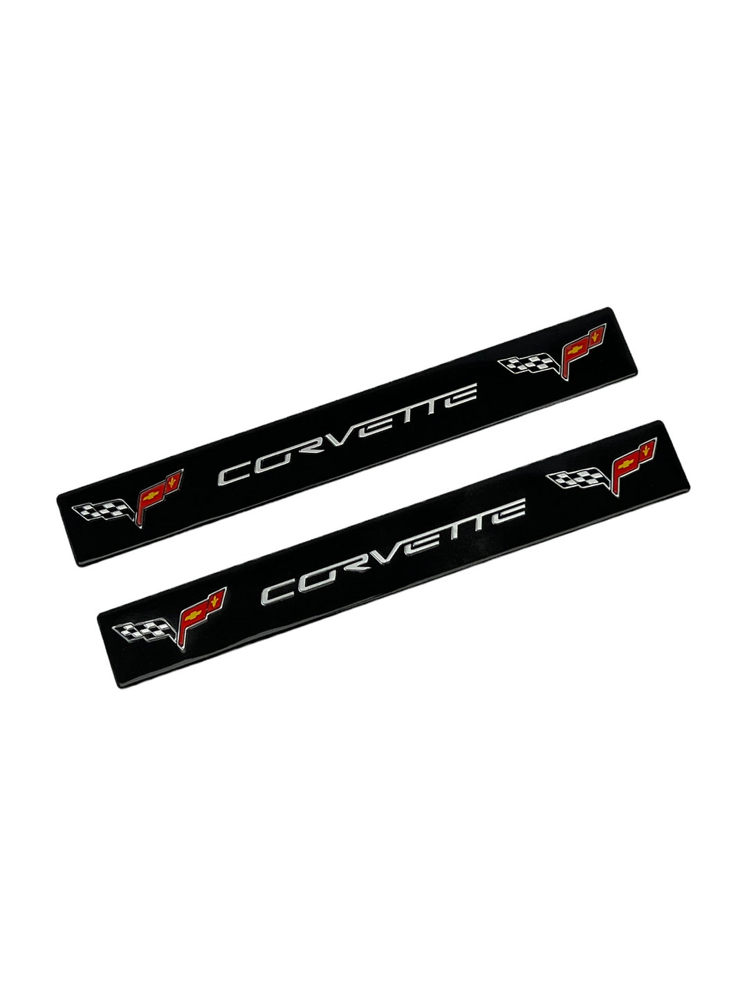 2 Rectangular Fender Console Dash Badge Engine Cover Aluminum Emblems ...