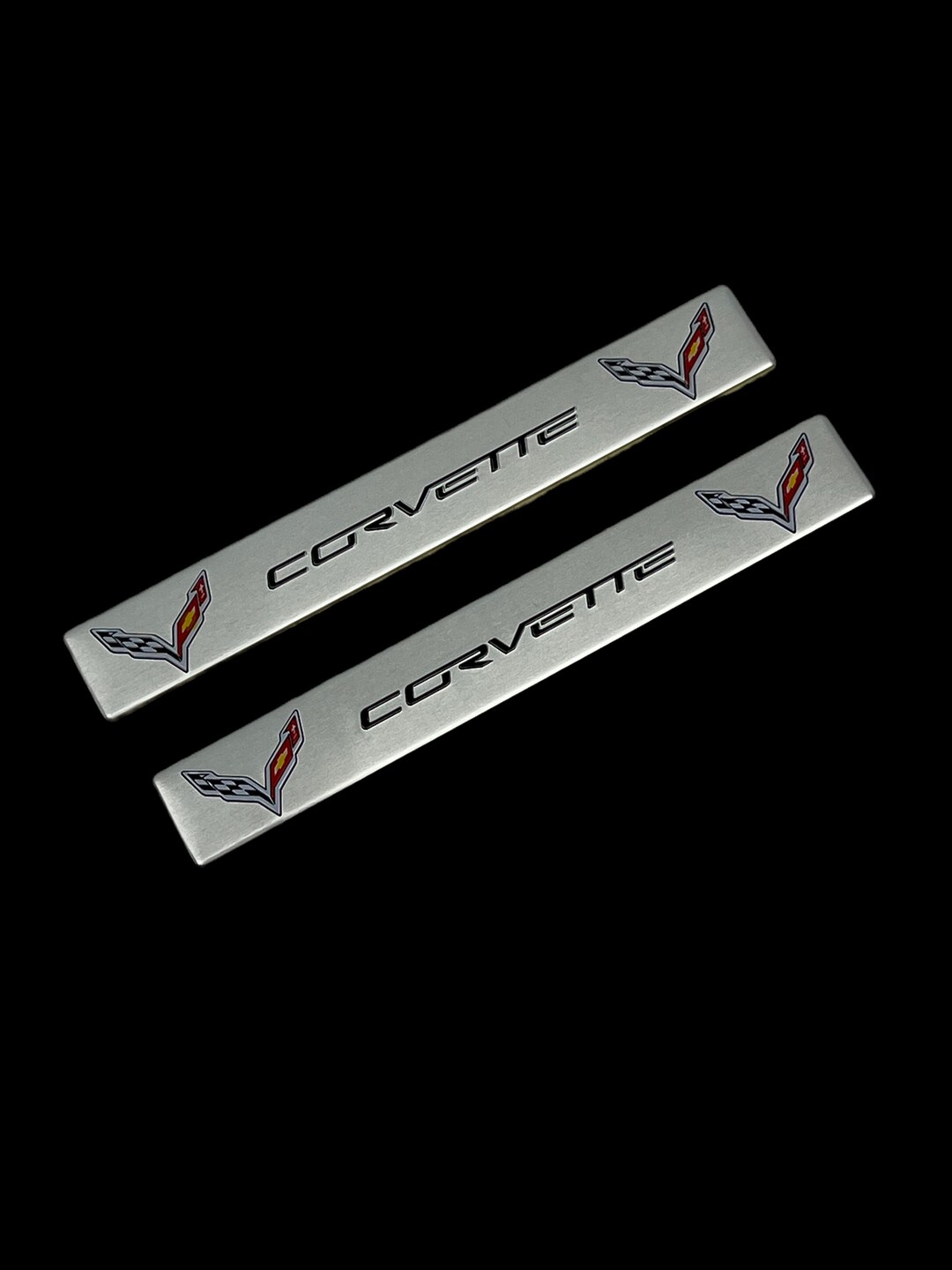 2 Rectangular Fender Console Dash Badge Engine Cover Aluminum Emblems ...