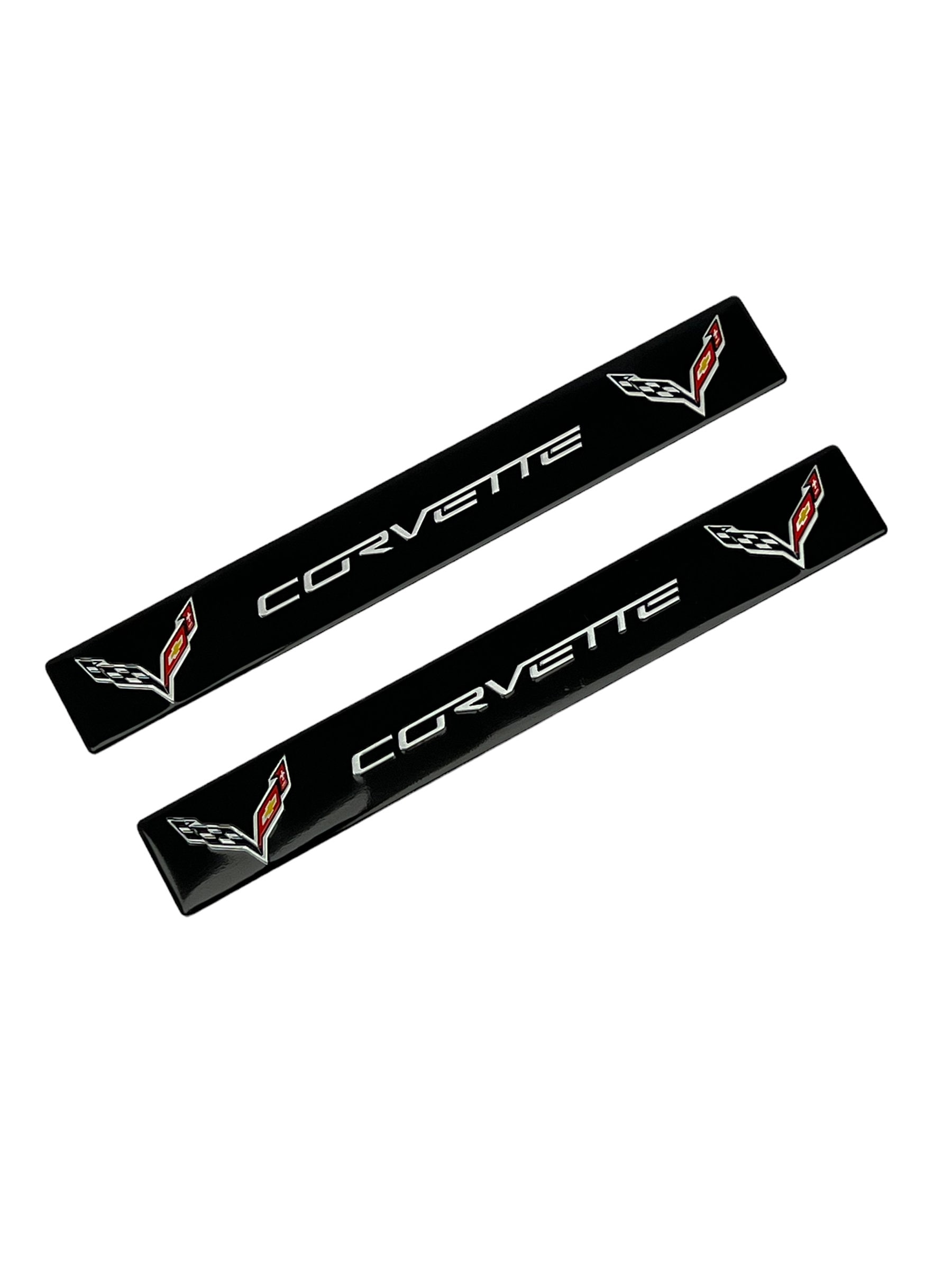 2 Rectangular Fender Console Dash Badge Engine Cover Aluminum Emblems ...