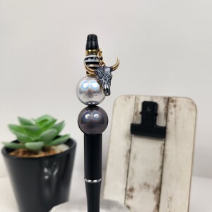 Cowboy Beaded, Pen, Pen With Beads, Silicone Beaded Pens, Western Pen ...