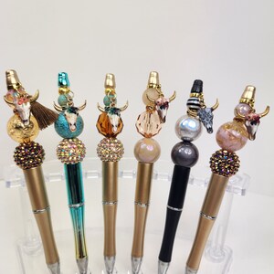 Cowboy Beaded, Pen, Pen With Beads, Silicone Beaded Pens, Western Pen ...