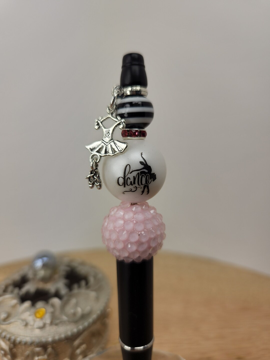 Dancer Bead Pen, Charm, Bead Pen, Gift for Dancer, Gift, Silicone Beads ...