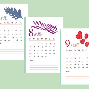 2023 Monthly Calendar Printable Instant PDF Download, Desk Calendar ...