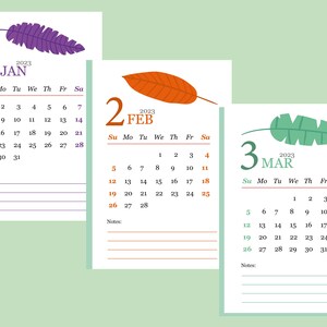 2023 Monthly Calendar Printable Instant PDF Download, Desk Calendar ...