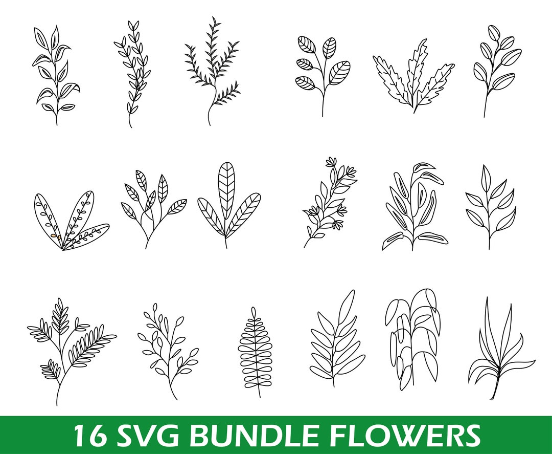 16 FLOWERS SVG Bundle | Floral Svg |flower Svg | Flower Clipart |floral ...