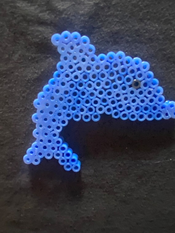 Blue Ocean Dolphin Perler Bead Magnet Hawaii Mexico - Etsy