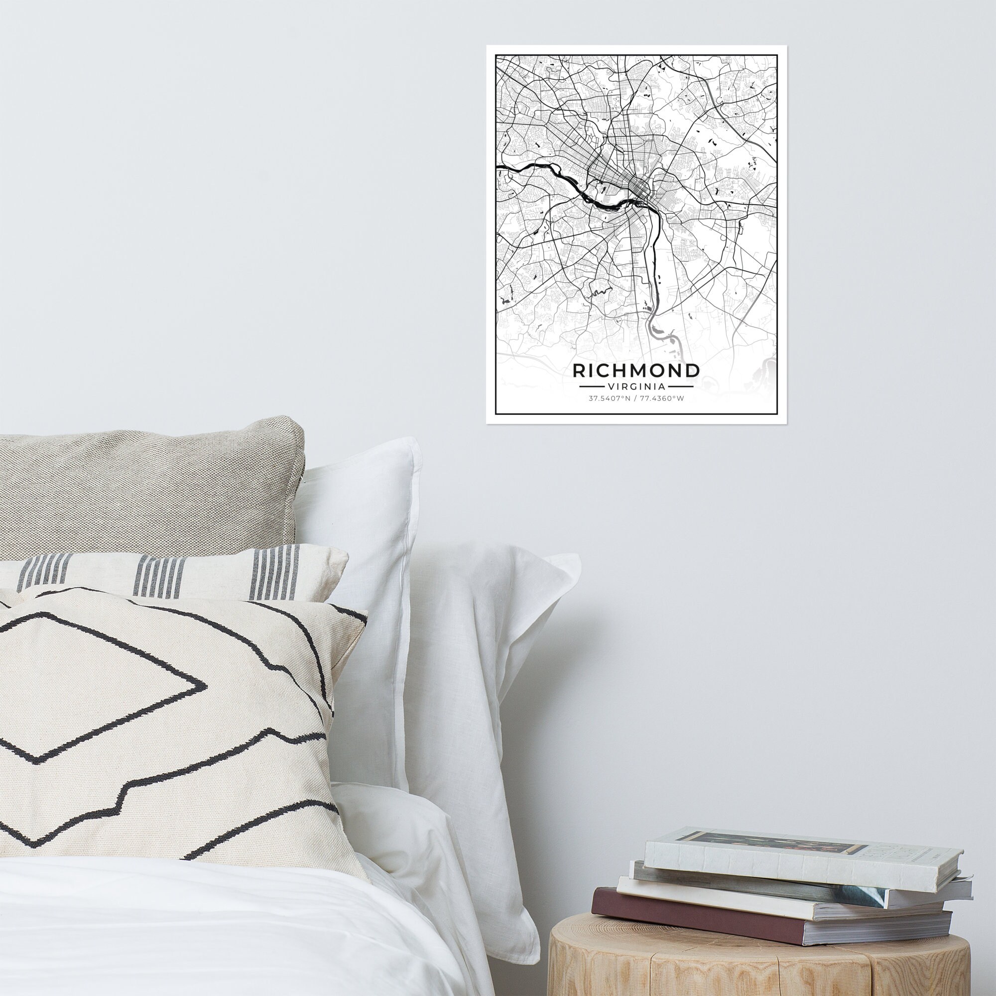 Richmond Virginia Map Art RVA Map Artist Design Holiday - Etsy Australia