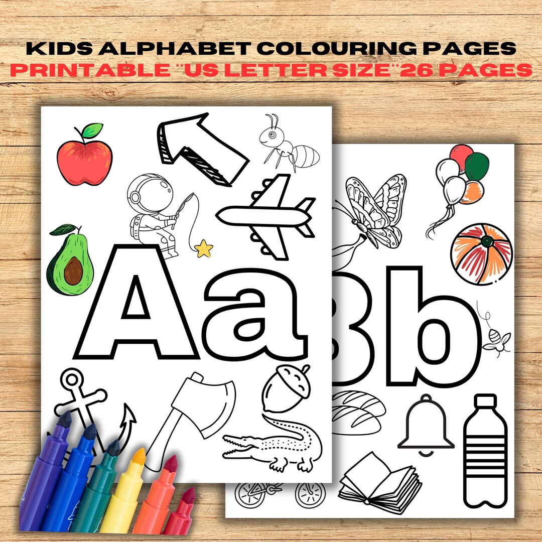 Printable Alphabet Coloring Page Instant Download - Etsy Australia