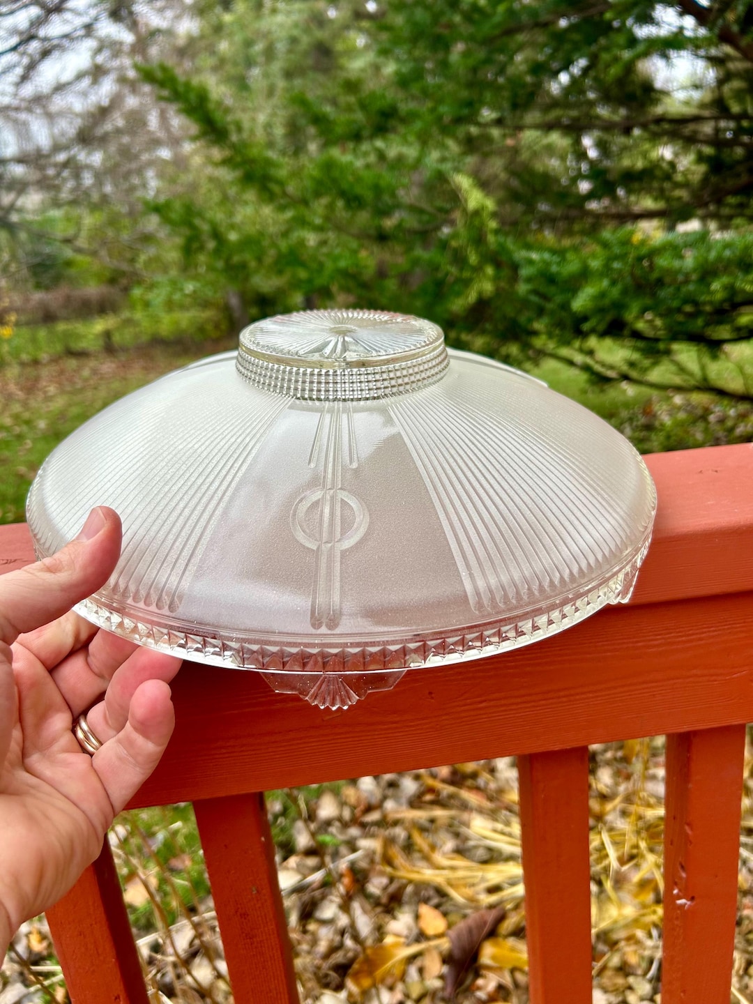 Art Deco Glass Lamp Shade, Beautiful Geometric Design - Etsy