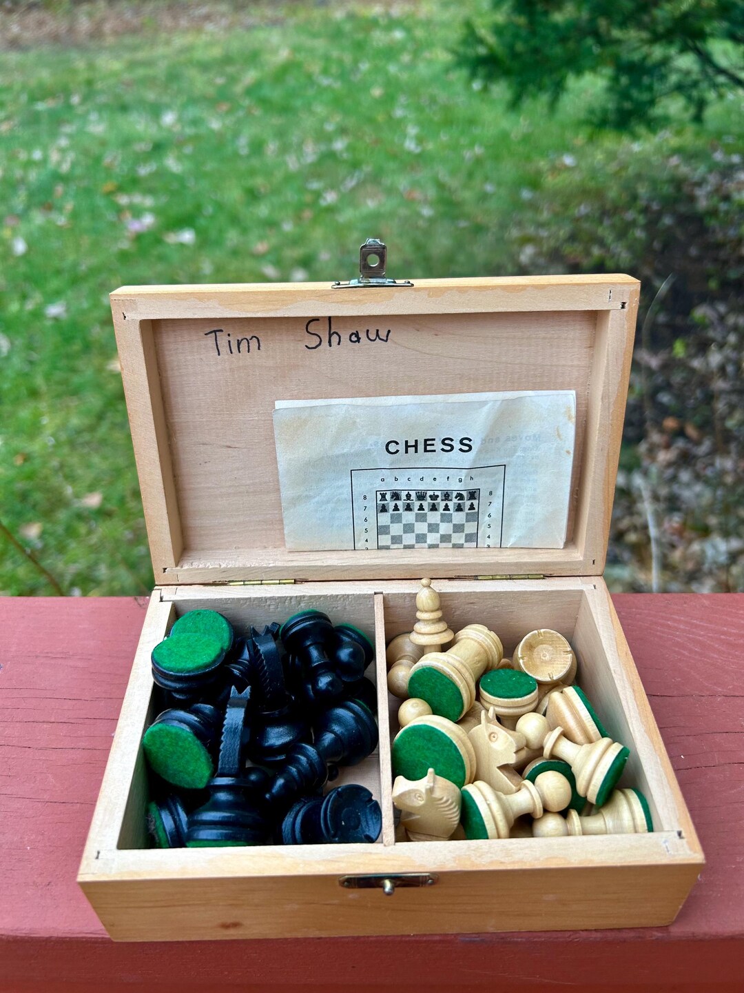 Vintage West Germany Wooden Chess Pieces Bohemian Style W Box Complete ...
