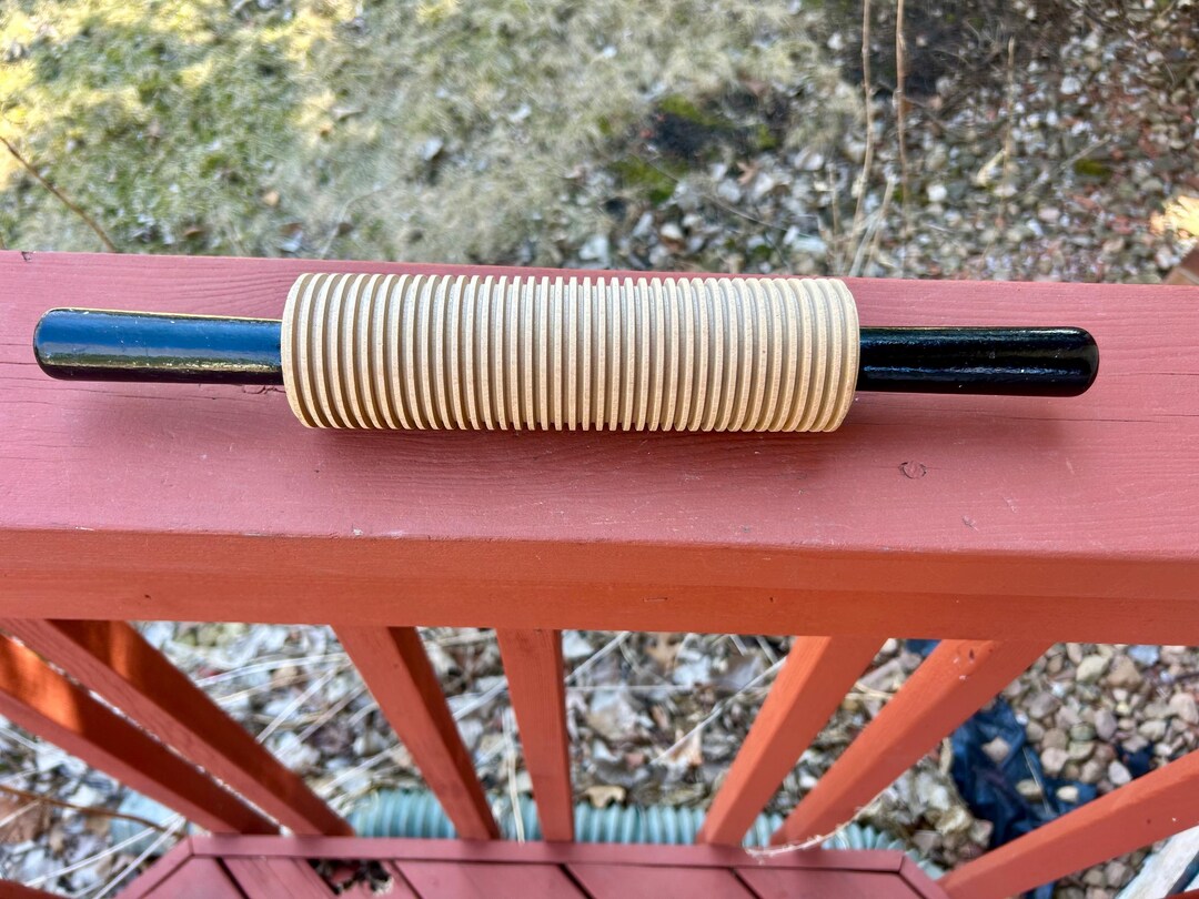 Wooden Grooved Lefse Rolling Pin Scandinavian Flat Bread Rolling Pin 15 ...