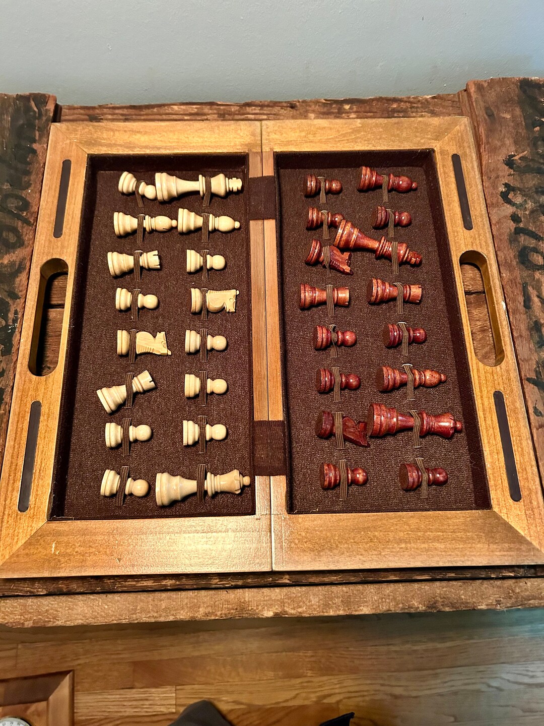 Vintage Folding Wooden Chess Board 16x16 Overall - Etsy