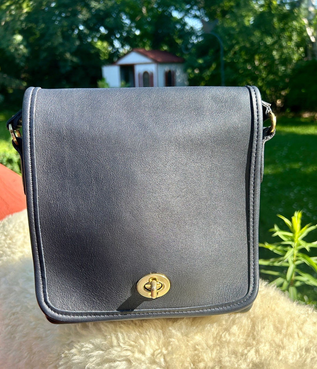 Vintage Coach Companion Flap Style 9076 Navy Made in the US - Etsy