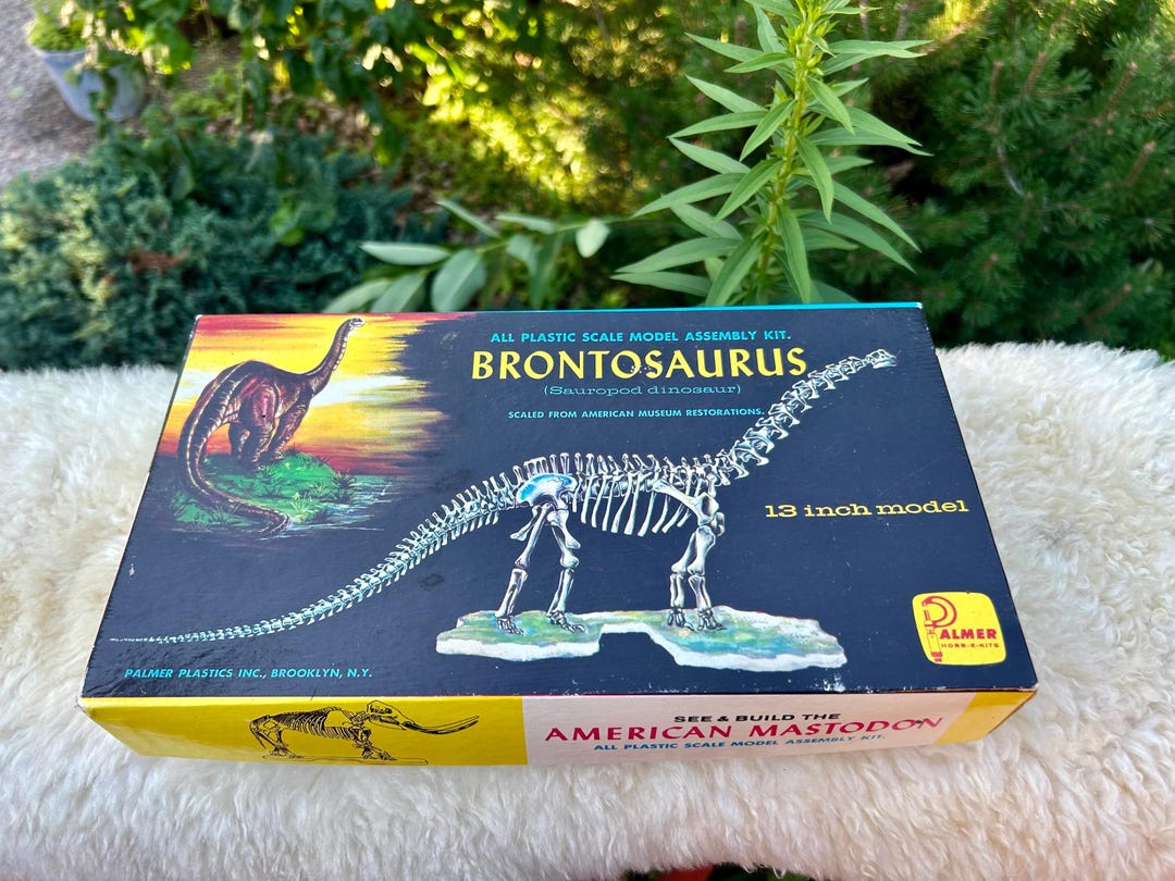 Vintage Palmer Brontosaurus Model Kit Open Box, Instructions, Parts - Etsy
