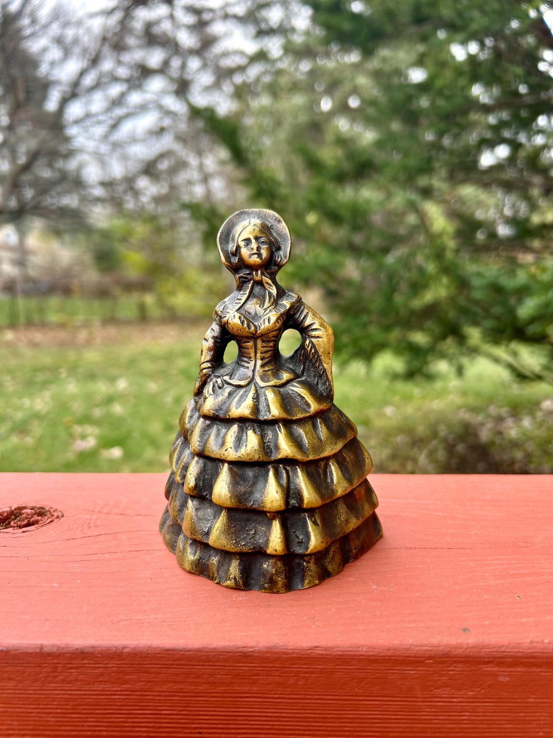 Vintage Large Brass Crinoline Lady Bell With Original Leg Clapper - Etsy