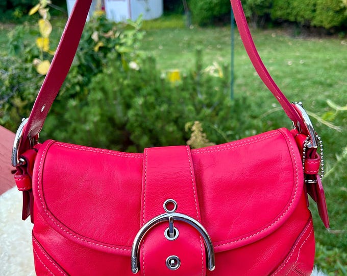Rare Y2K Coach Signature Soho Small Leather Flap Buckle Bag Cherry Red ...