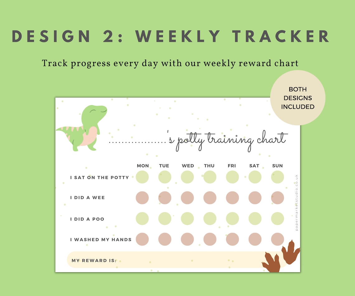Printable Potty Training Reward Chart Toddler Weekly Chart - Etsy