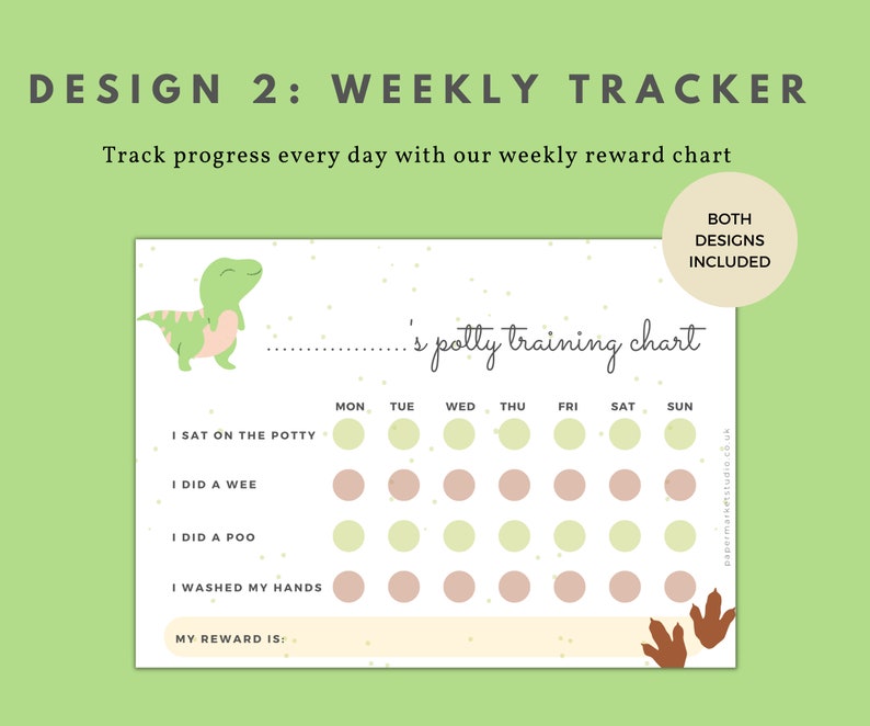 Printable Potty Training Reward Chart | Toddler Weekly Chart | 2 ...
